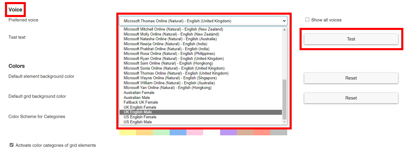 AsTeRICS Grid Communicator – 19 – Settings – Aula abierta de ARASAAC